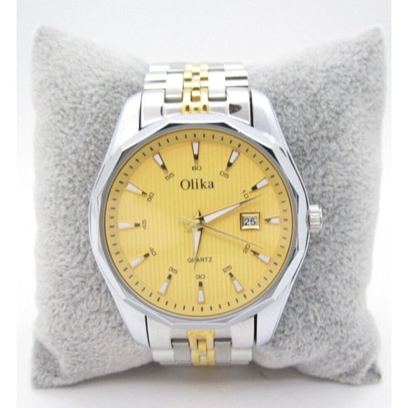 Olika | Accessories | Mens Olika Quartz Wr Analog 42mm Yellow Dial ...